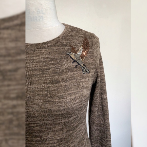 Zara | Tops | Zara Nwt Ultra Soft Sweater Top With Sequin Bird | Poshmark